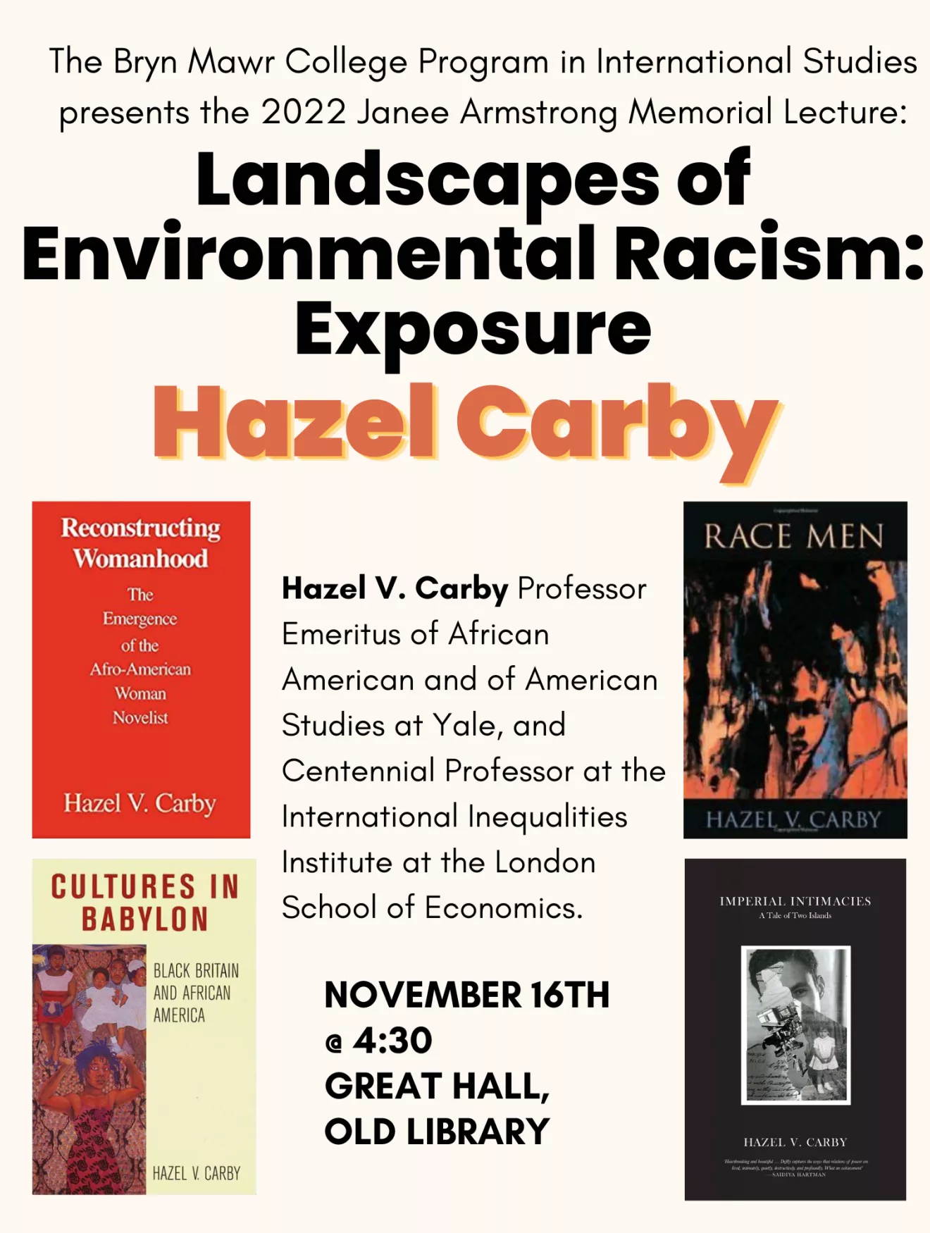 Janee Armstrong 2022 Memorial Lecture: Professor Hazel Carby